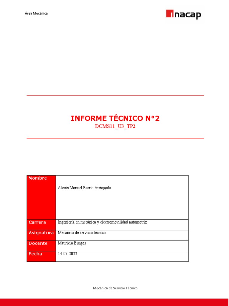 DCMS11 - U3 - It2 Alexis Barria | PDF | Vehículo de motor | Vehículos terrestres