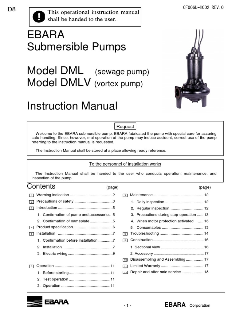 DMLV (Manual) | PDF | Electrical Wiring | Pump