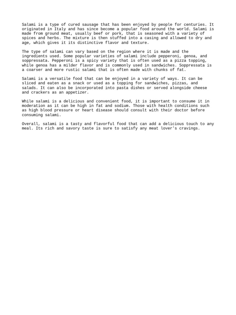 Salami | PDF | Wellness | Lifestyle