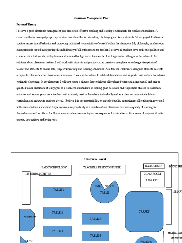 Classroom Management Plan | PDF | Classroom | Classroom Management