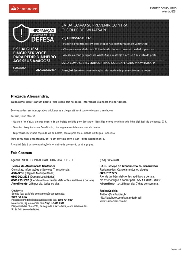 Fale Conosco: Prezada Alessandra | PDF