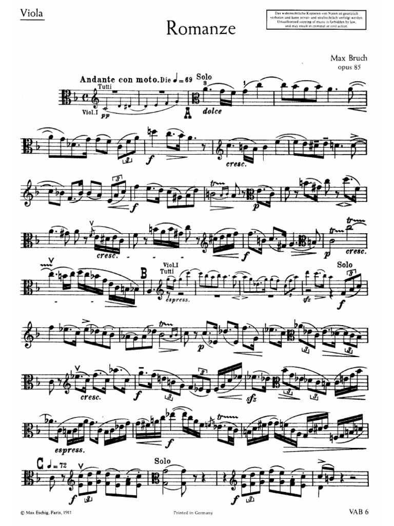 Bruch Viola Romance | PDF