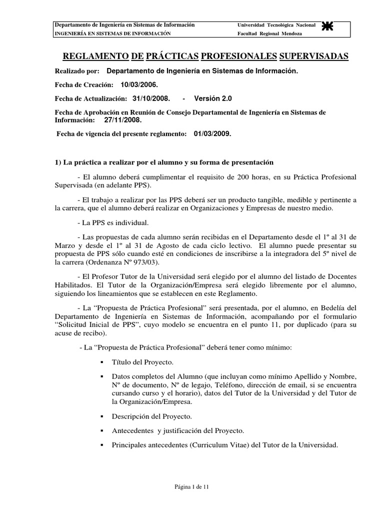 Reglamento PPS Sistemas | PDF | Plan de estudios | Evaluación