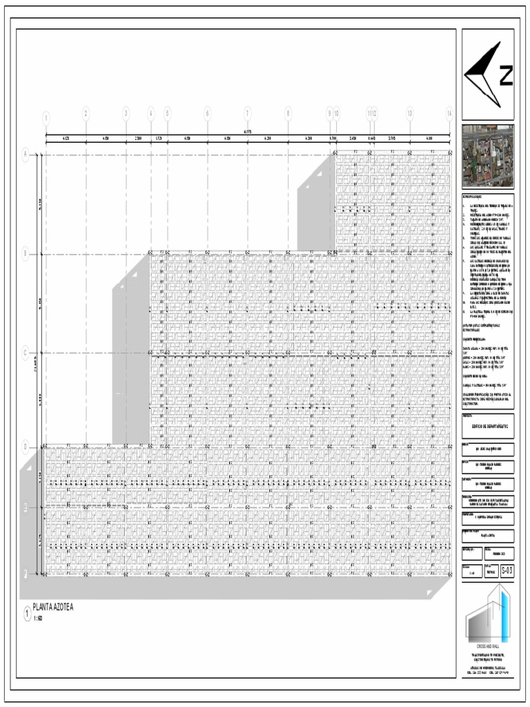 EDIFICIO HUAMANTLA - Plano - S-03 - PLANTA AZOTEA | PDF | Ingeniería de ...