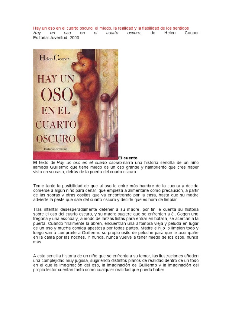 Hay Un Oso en El Cuarto Oscuro | PDF | Realidad | Conocimiento