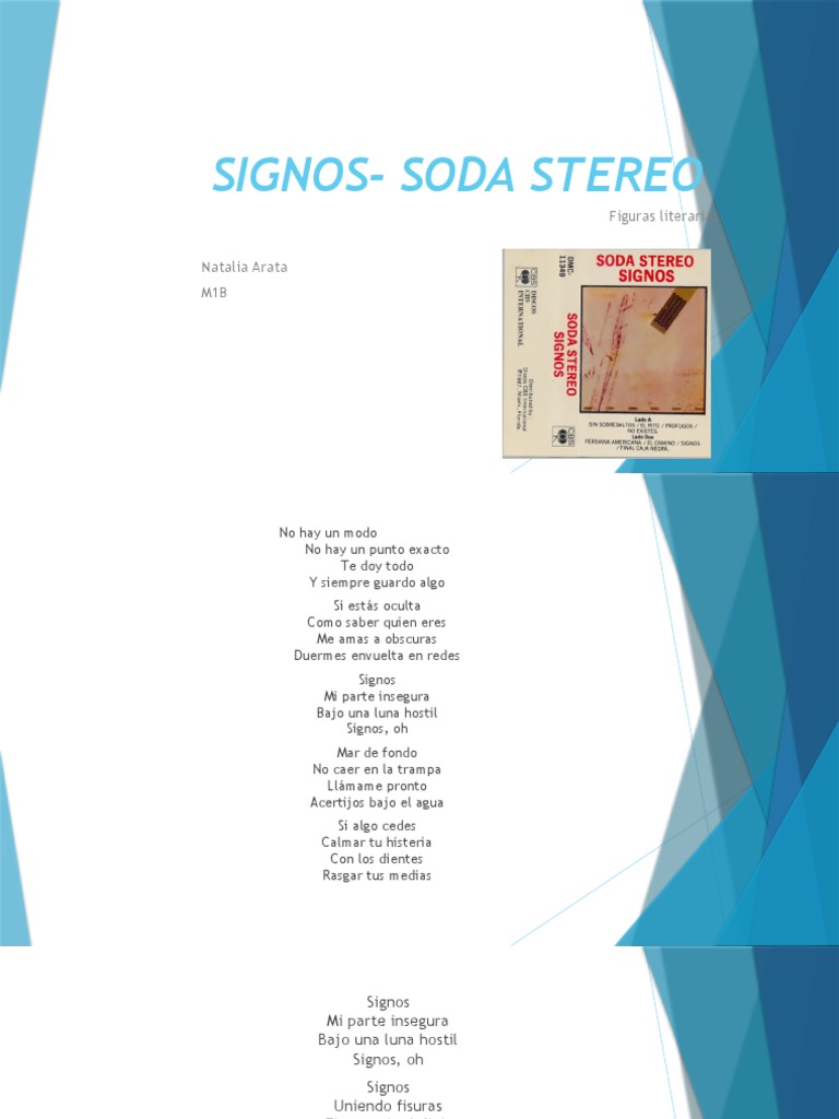 Signos-Soda Stereo: Figuras Literarias. Natalia Arata M1B | PDF