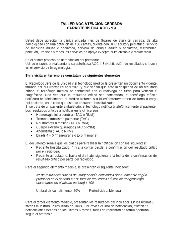 Taller AOC 1.3 AC | PDF | Ct Scan | Imagenes medicas