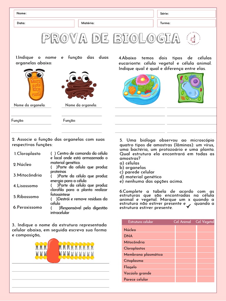 Template+Prova+Biologia-3 | PDF
