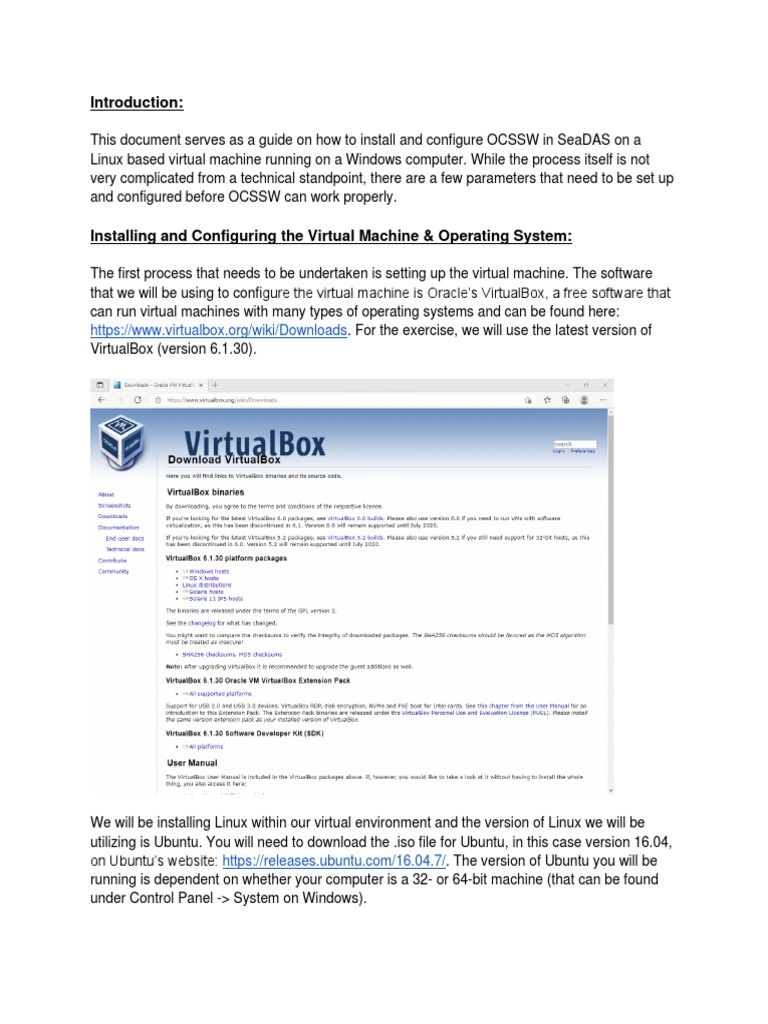 Configuring Linux VirtualMachine Windows | PDF