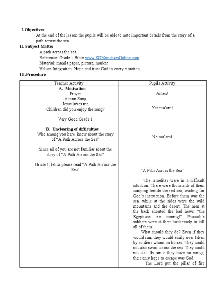 Lesson Plan Red Sea | PDF