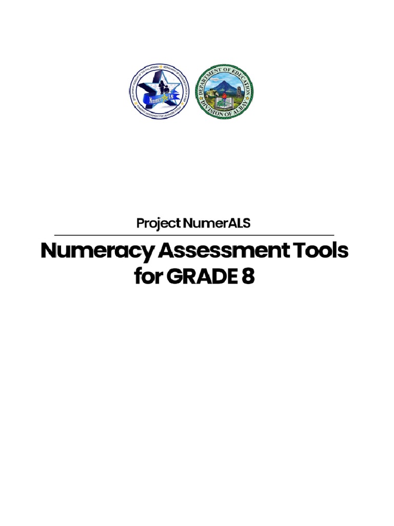 Grade 8 Numeracy Tool (PreTest) | PDF