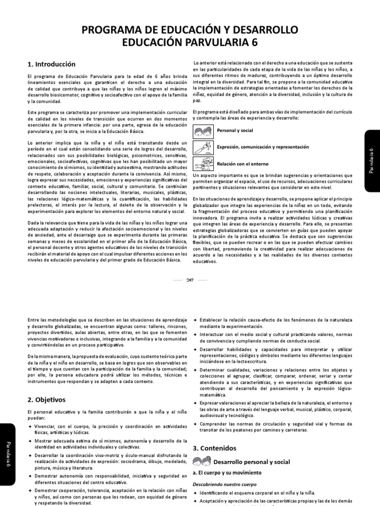 Programa Parvularia 6 | PDF | Educación de la primera infancia ...