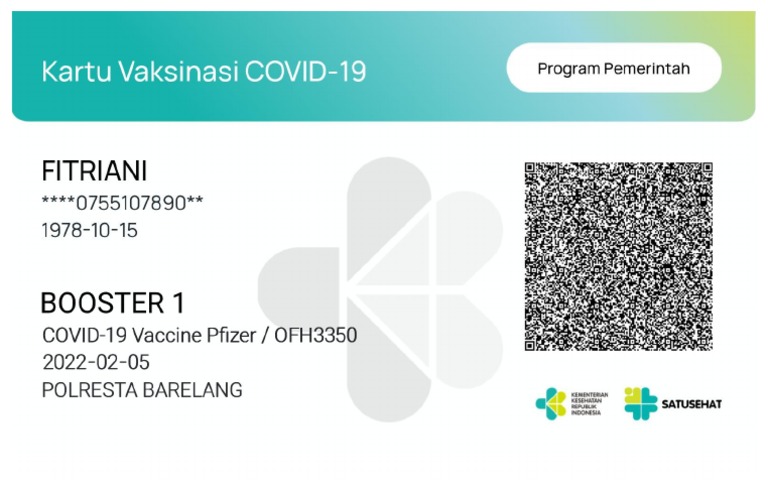 SERTIFIKAT-VAKSIN-DOSIS 3-FITRIANI-836-1 | PDF