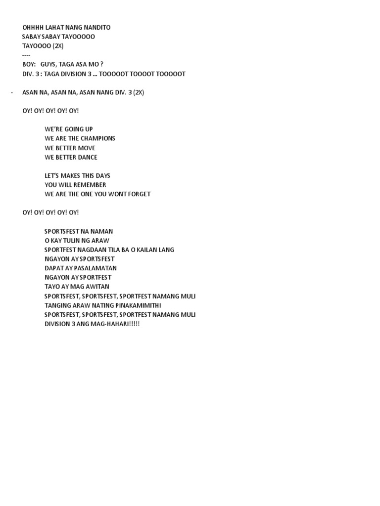 Division 3 Sportsfest Yell | PDF | Sports & Recreation