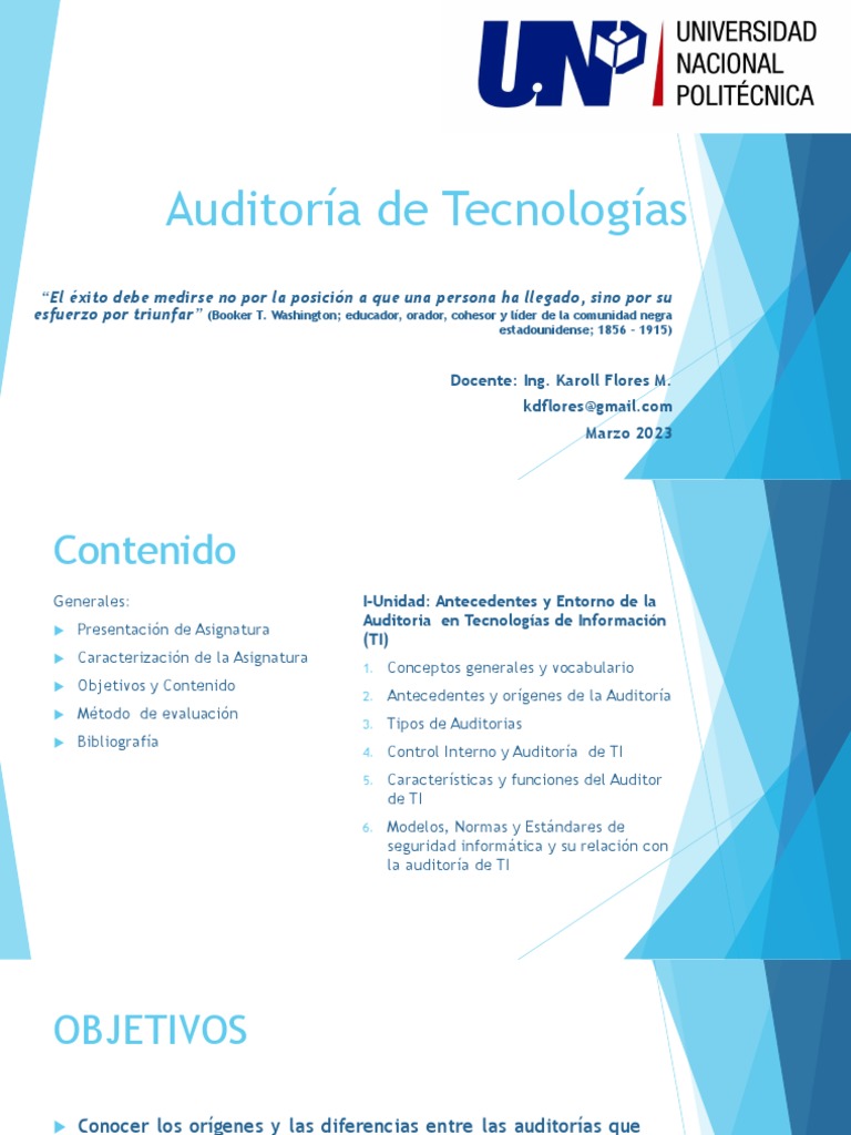 Unidad-I AudTI UNP2023 | PDF | Auditoría | Cobit