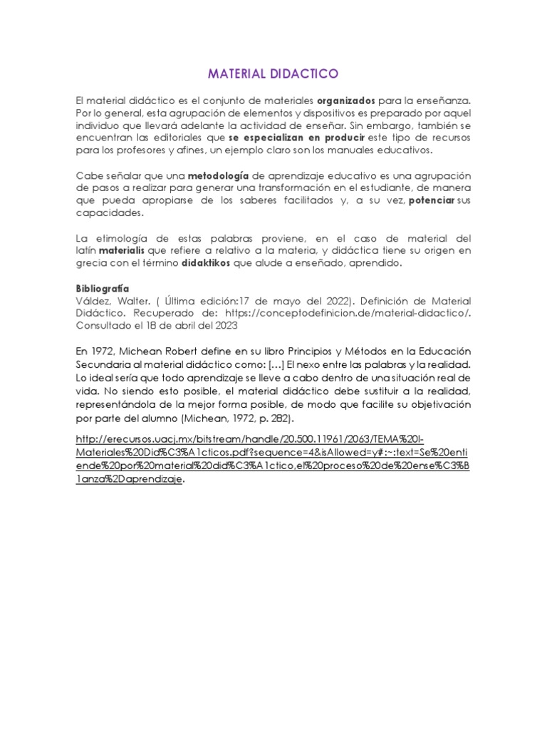 Material Didactico | PDF | Enseñando | Aprendizaje