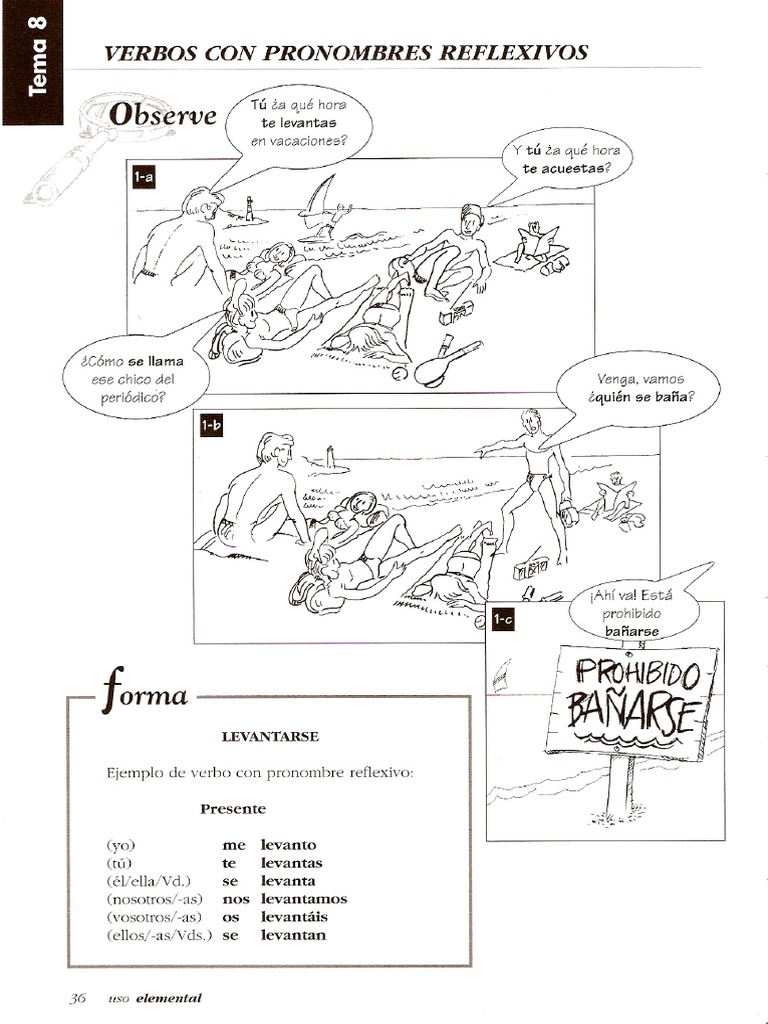 Tema 8 - Verbos Con Pronombres Reflexivos | PDF