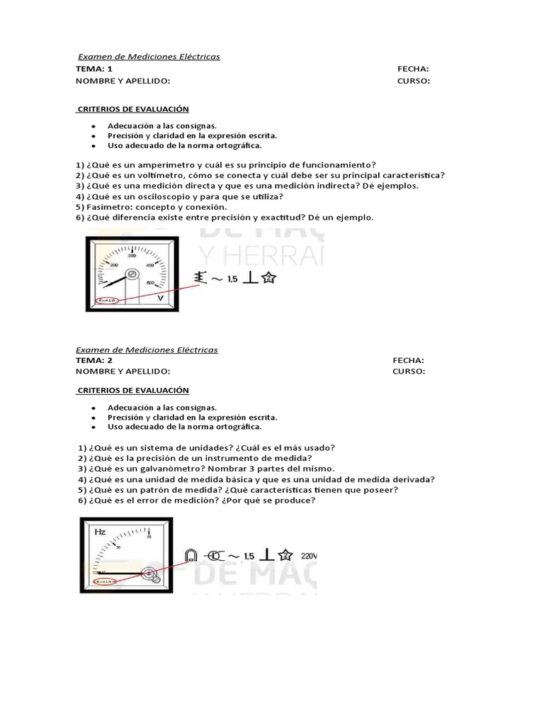 Examen Mediciones Electricas | PDF