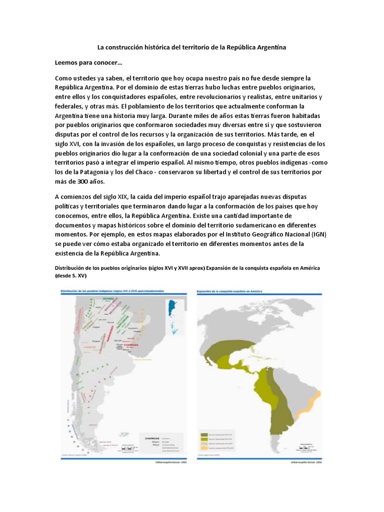 Construcción histórica del territorio argentino | PDF | Argentina ...