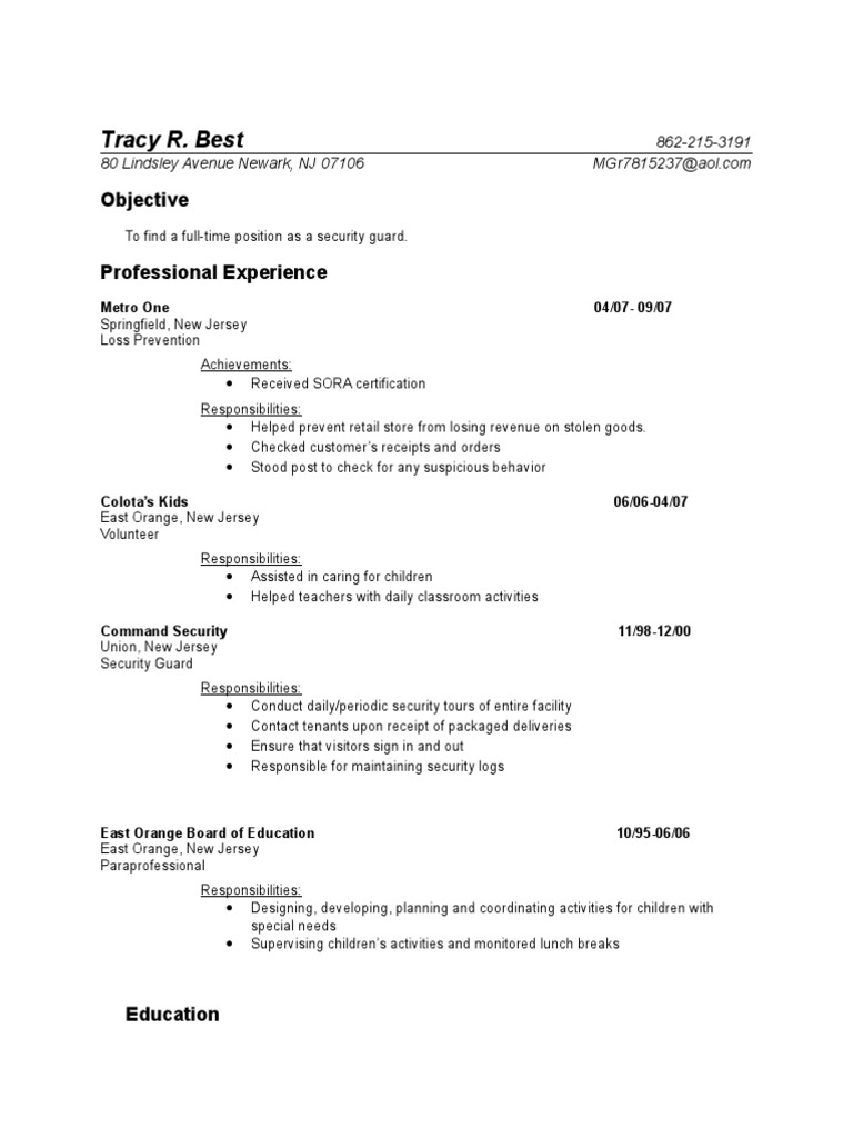 Tracy's Resume | PDF