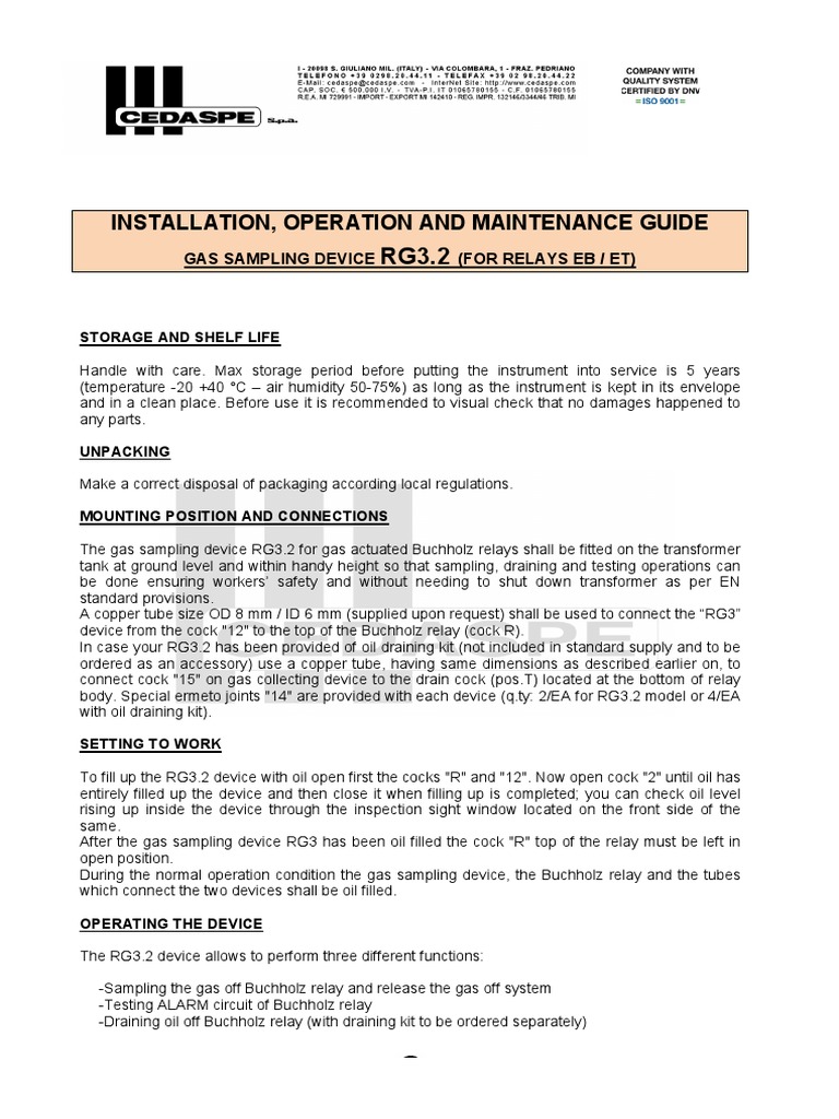 CEDASPE® RG3.2 Operating Instructions 30.01.15 en | PDF | Relay ...