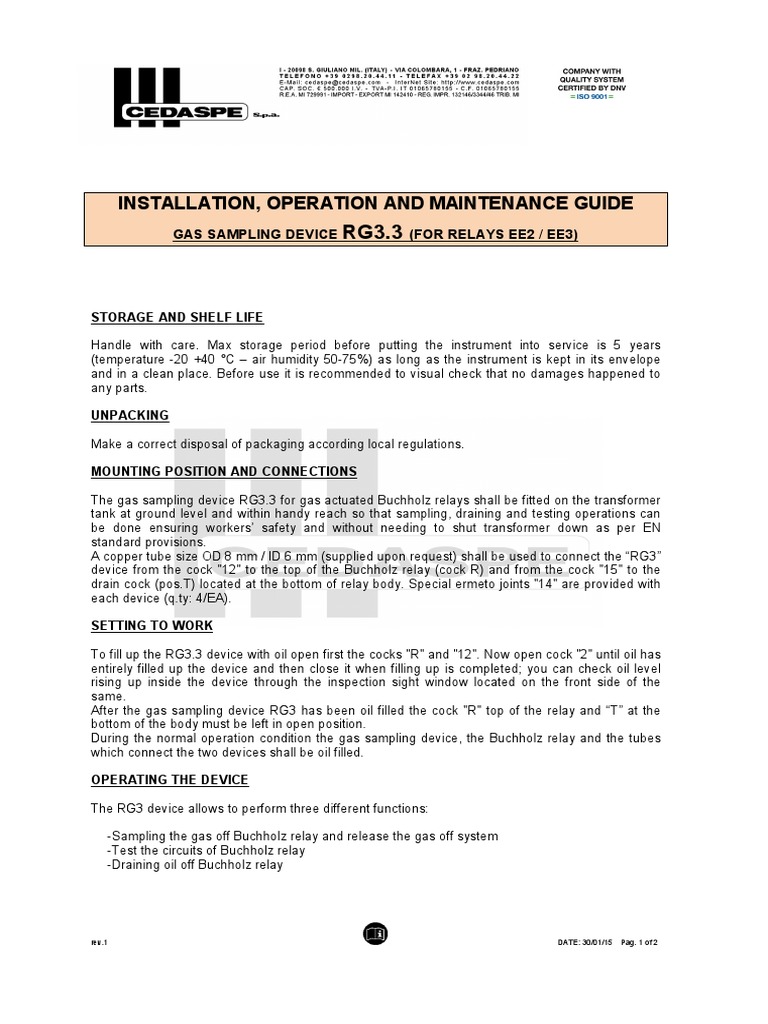CEDASPE® RG3.3 Operating Instructions 30.01.15 en | PDF