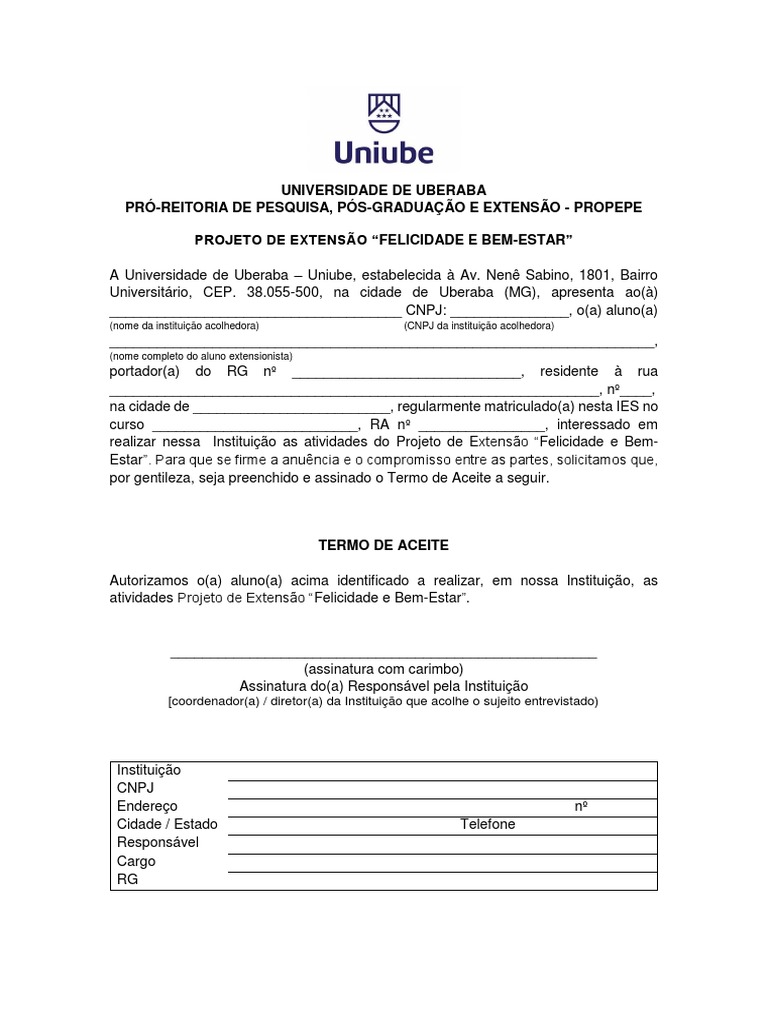 Termo de Aceite Ta | PDF