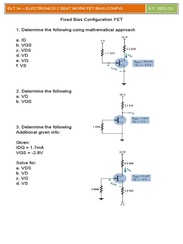 FET Seatwork | PDF