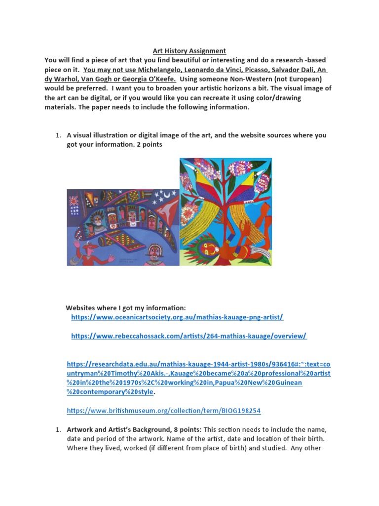 Art History Assignment | PDF | Paintings | Aesthetics