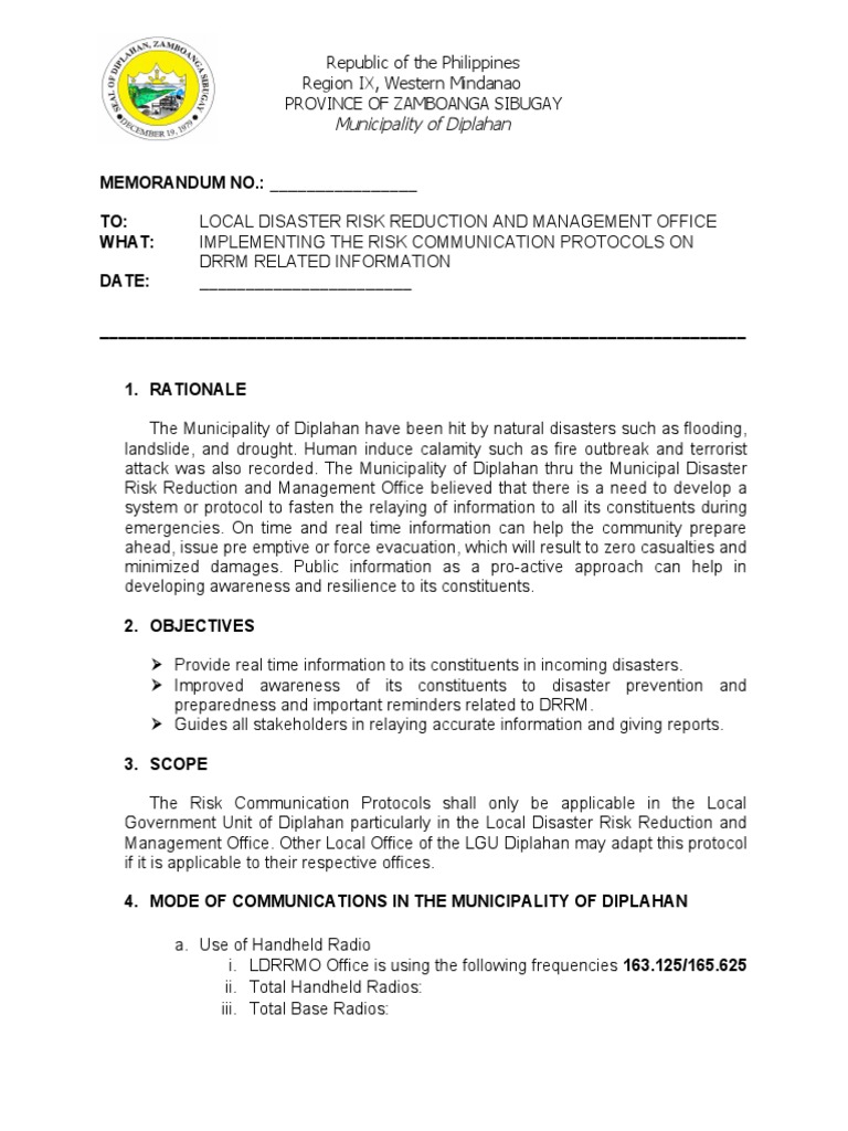 Risk Communication Plans and Protocols | PDF