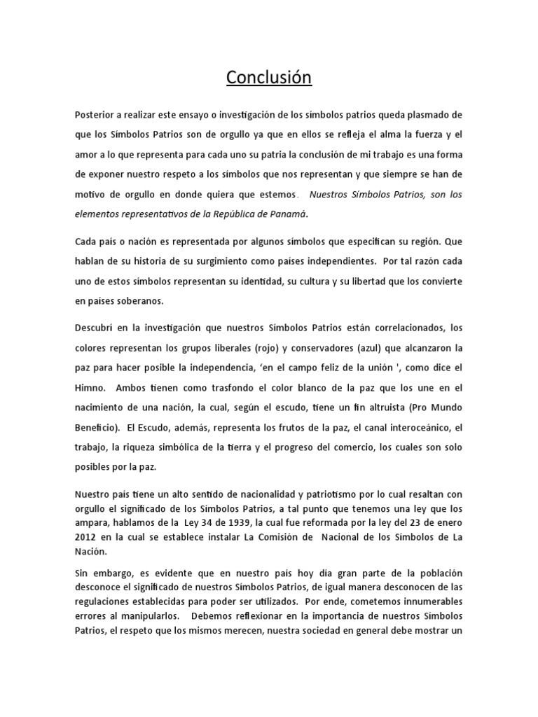 Conclusion de Simbolos Patrios | PDF