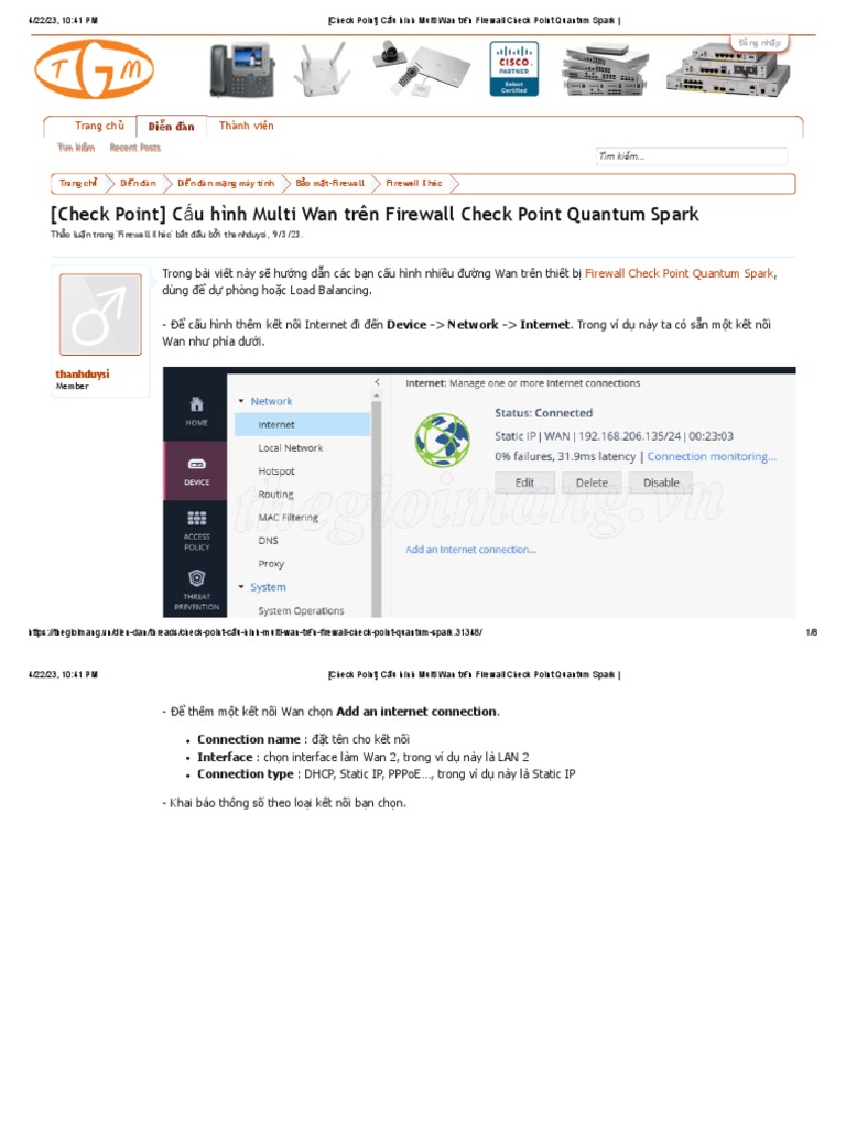 (Check Point) Cấu hình Multi Wan trên Firewall Check Point Quantum ...