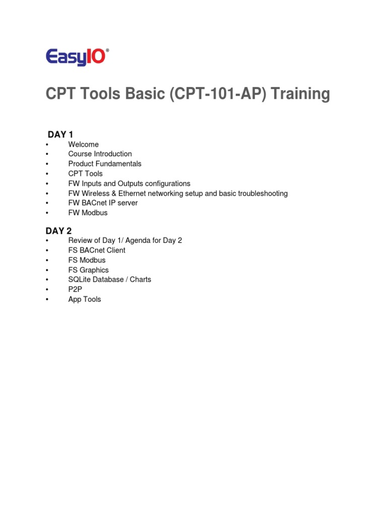 CPT Tools Basic (CPT-101-AP) Training | PDF