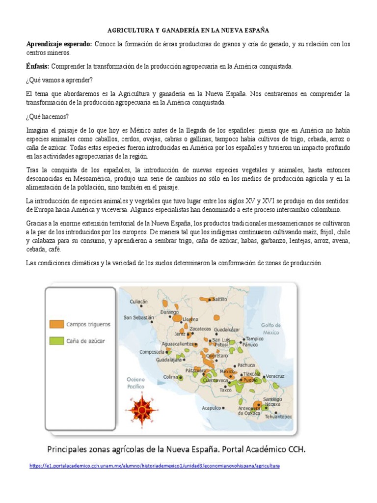 Agricultura y Ganadería en La Nueva España | PDF | Agricultura | Nueva ...