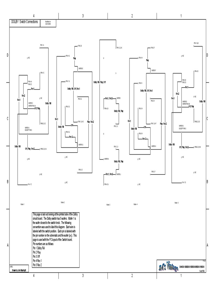 4 3 2 1 DOLBY Switch Connections | PDF | Electrical Engineering | Design