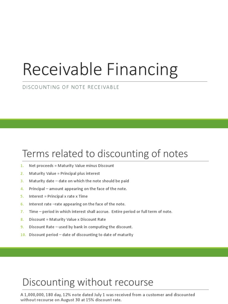 9 Receivable Financing Discounting | PDF | Finance & Money Management