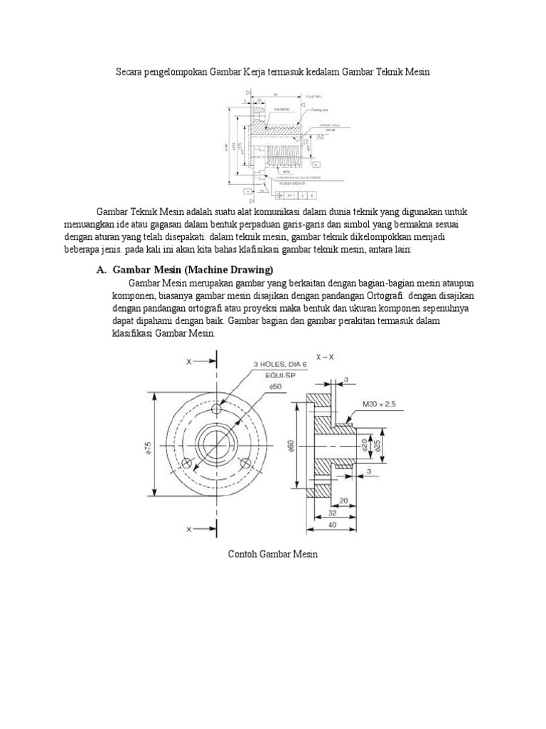 Klasifikasi Gambar Kerja Teknik Mesin | PDF | Teknologi & Rekayasa