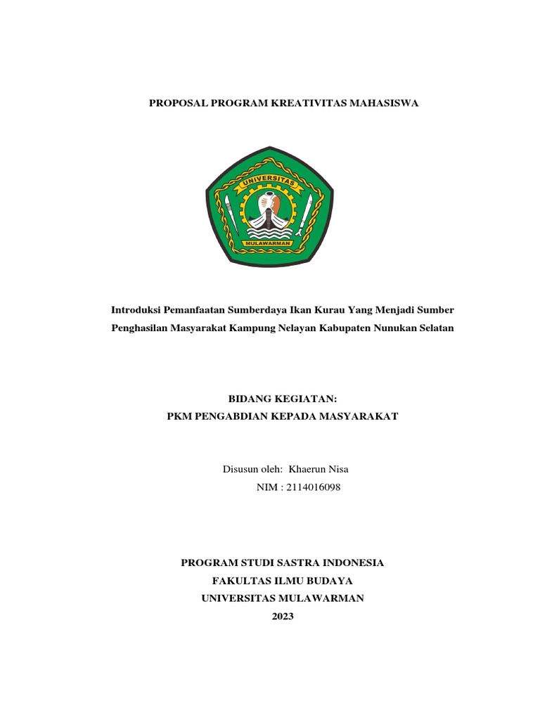 Khaerun Nisa - Proposal PKM - 2114016098 - C | PDF
