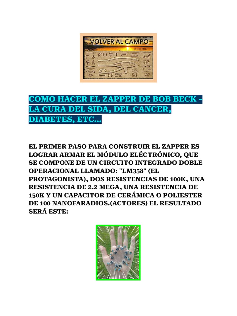 Zapper Del DR Bob Beck | PDF | Resistor | Diodo emisor de luz