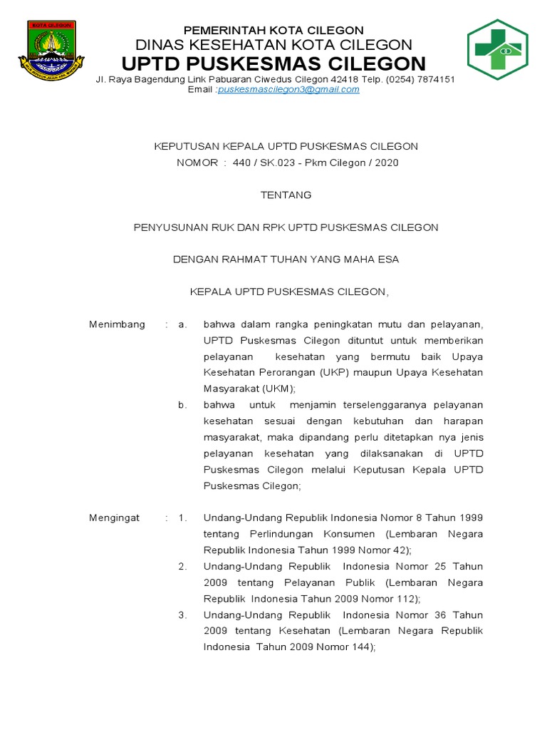 SK Penyusunan Ruk Dan RPK | PDF