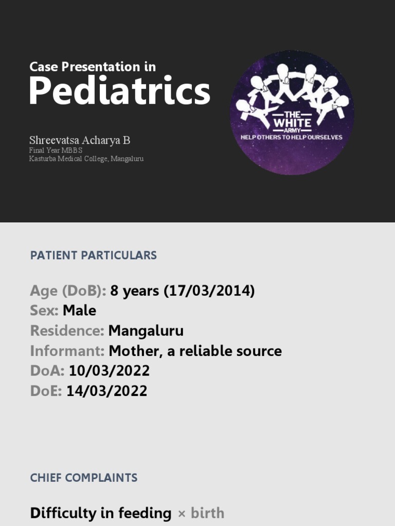 Pediatrics: Case Presentation in | PDF | Anatomical Terms Of Motion ...