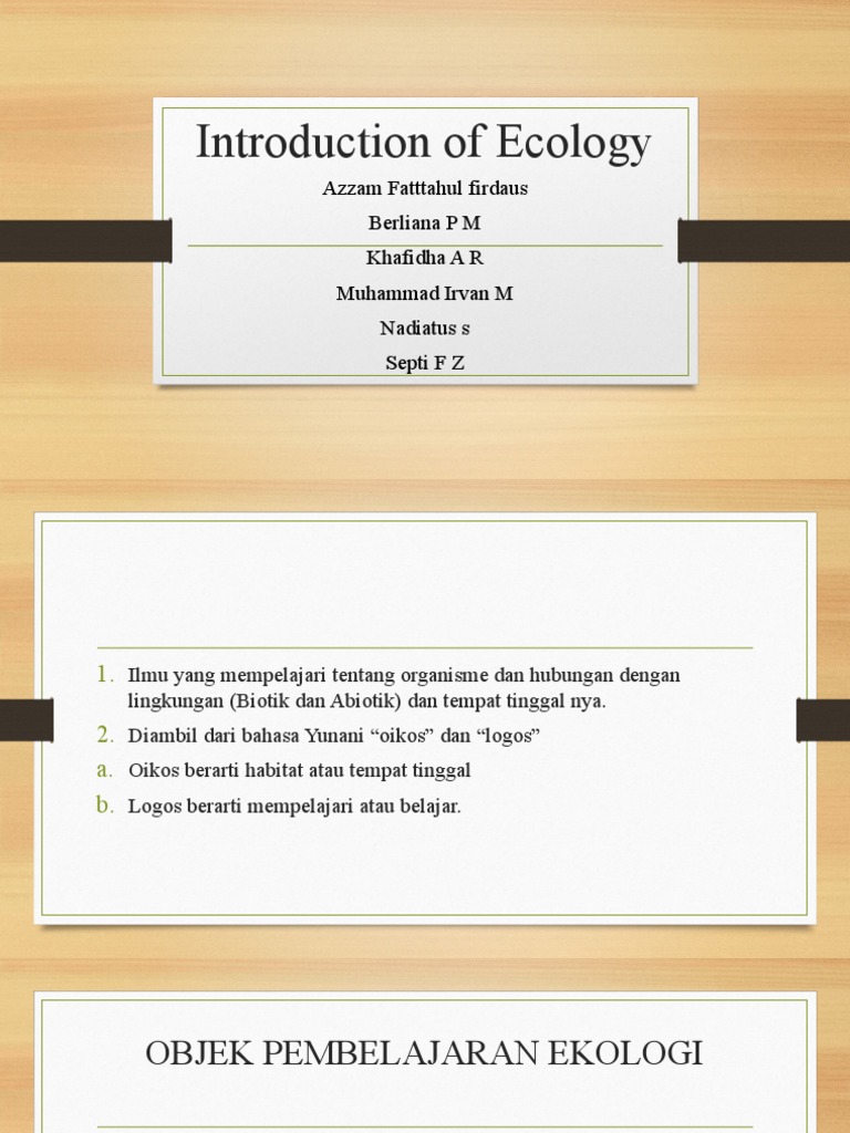 Introduction of Ecology | PDF