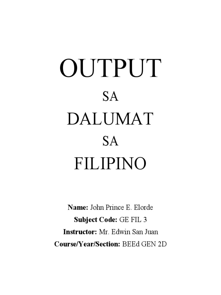 Output: Dalumat Filipino | PDF