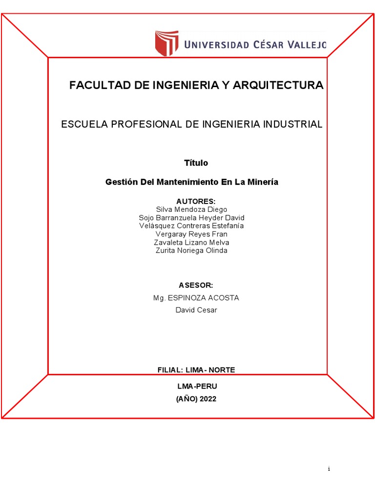 G-07-Esquema de Trabajo de Mantto-2022 | PDF