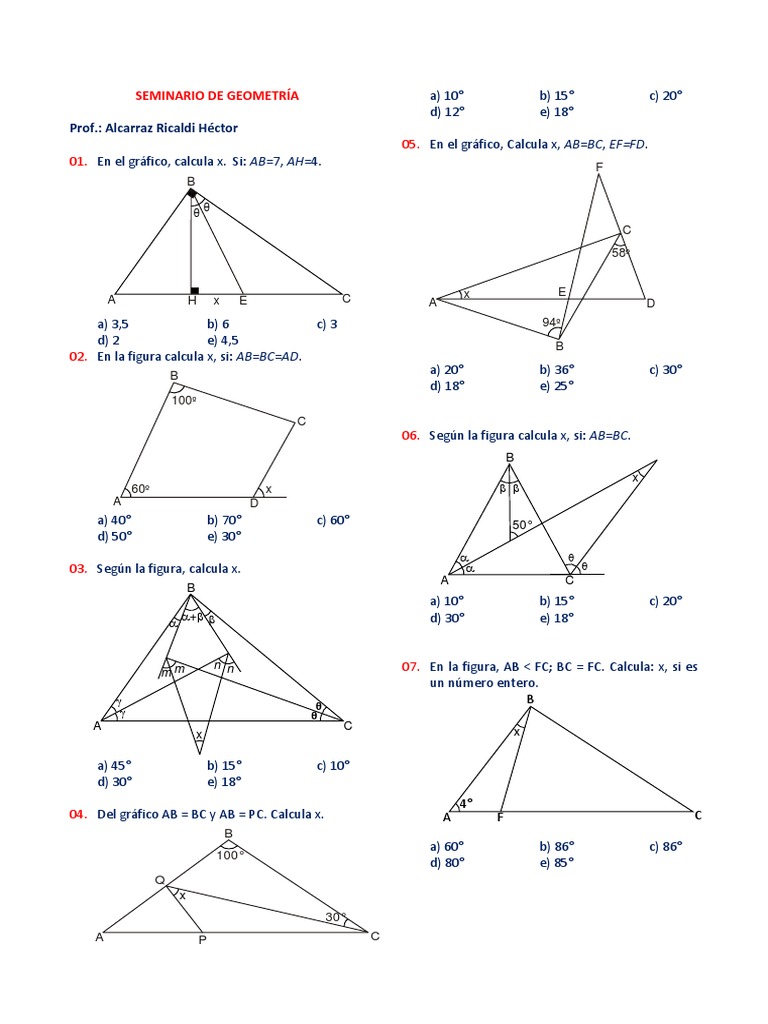 Seminario De Geometría Pdf Triángulo Geometría Elemental