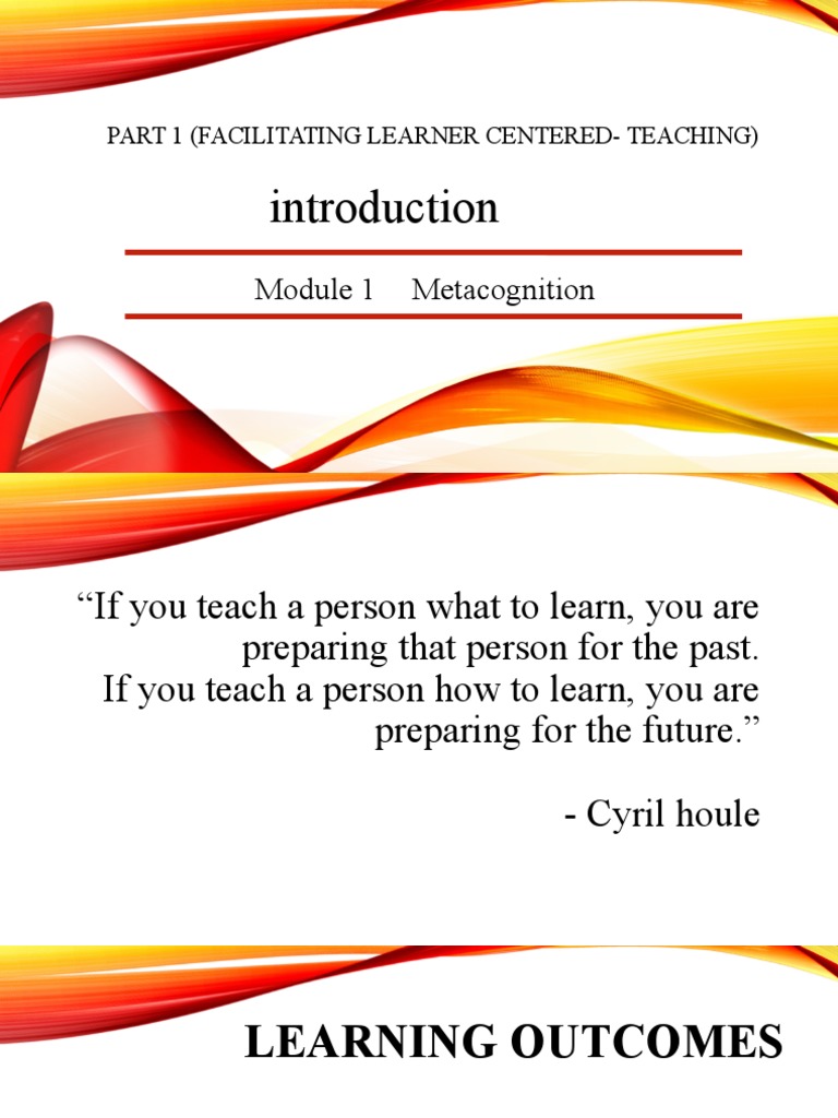 Module 1 Metacognition | PDF | Metacognition | Learning