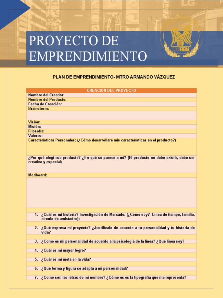 Plan de Emprendimiento Envío | PDF | Marketing