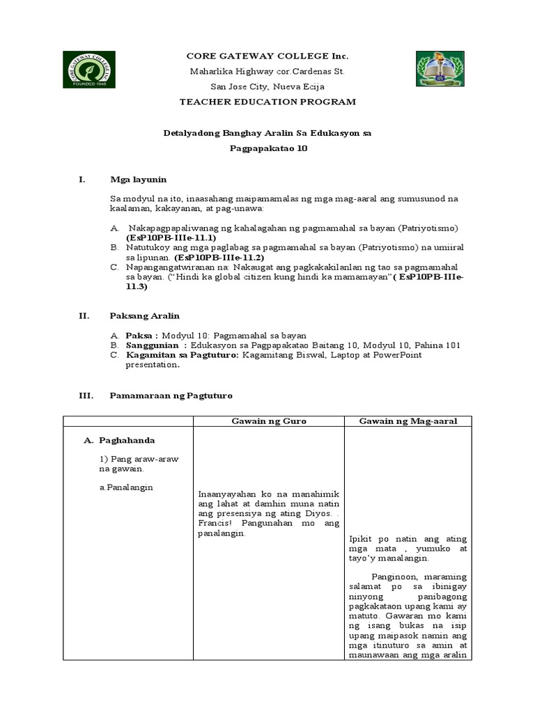 EsP Lesson Plan | PDF