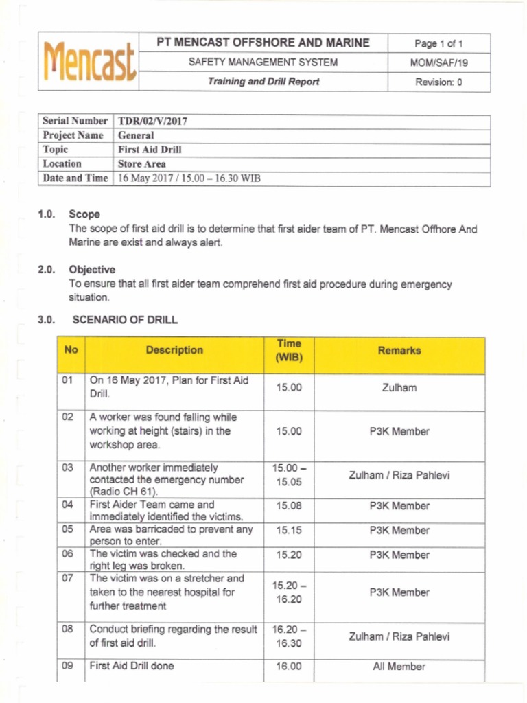 TDR 02 - First Aid Drill | PDF