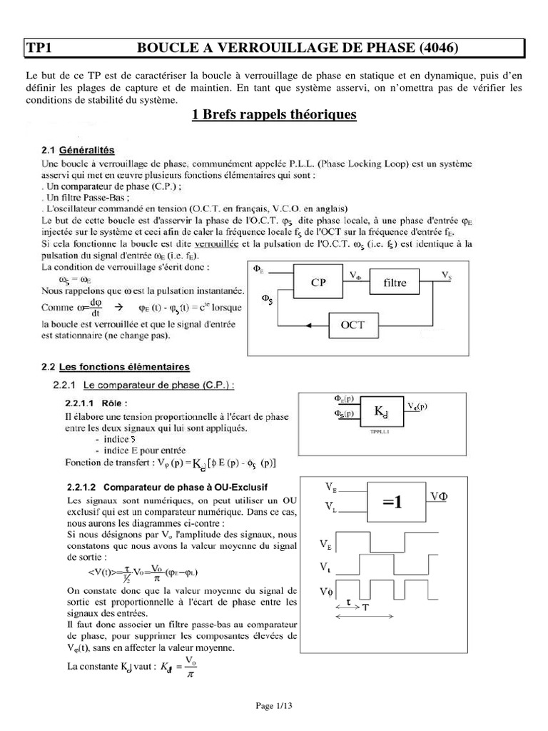 Caractérisation de la PLL 4046 | PDF | Sciences et mathématiques